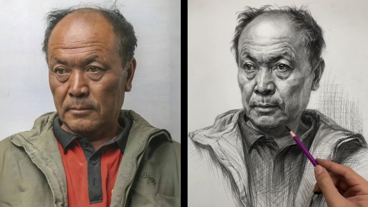 How to Draw An Old Man Step by Step | Portrait Drawing Tutorial
