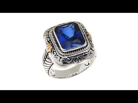 Bali Designs 4.8ct Created Blue Sapphire Ring
