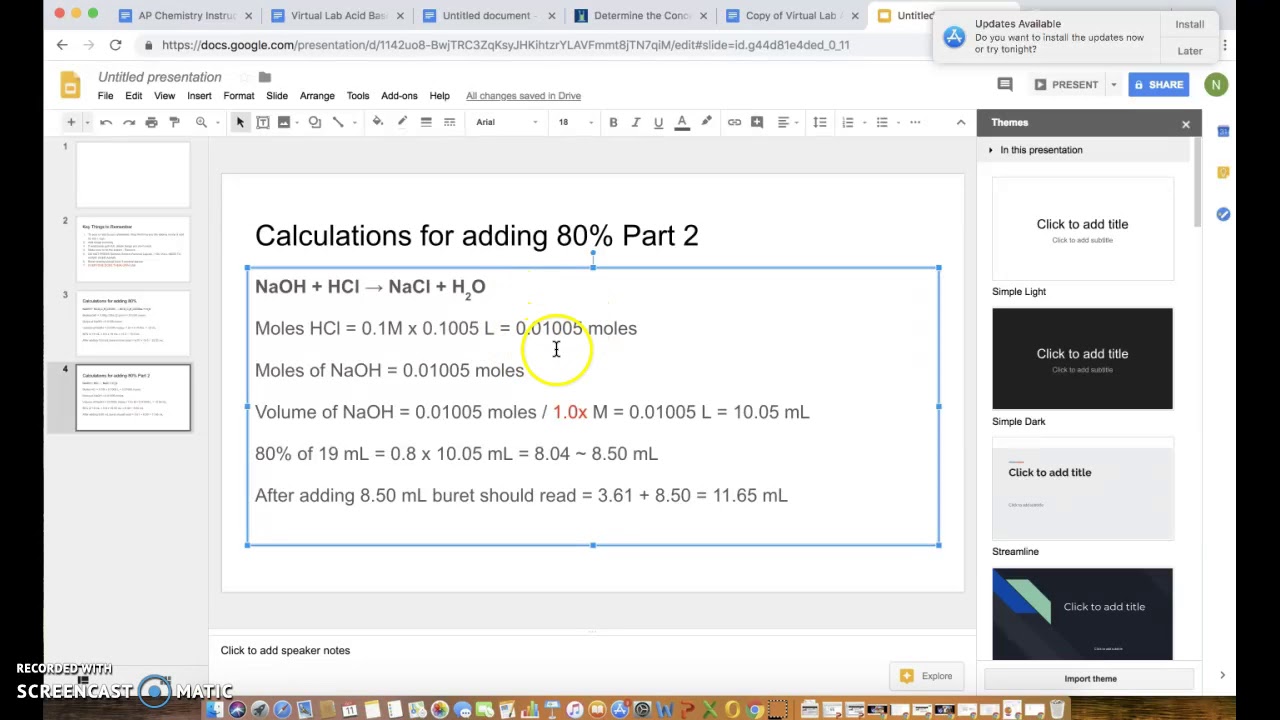 Virtual Lab Acid & Base Titration - Part 2