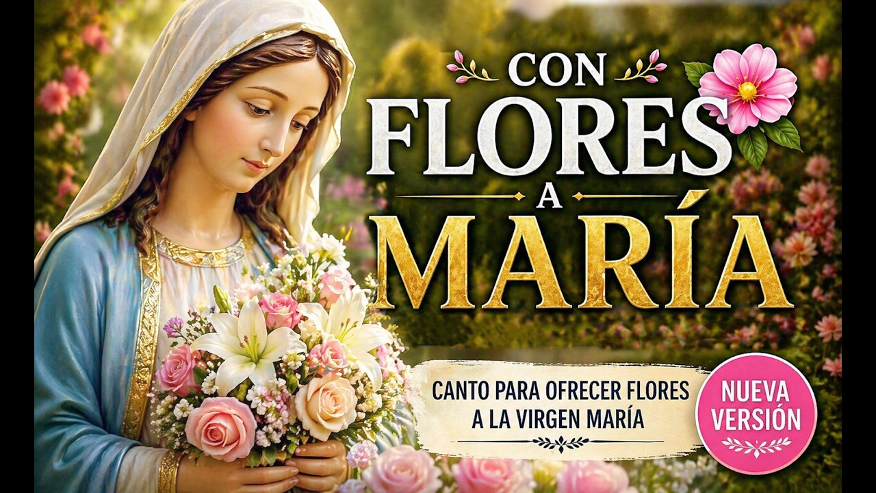 With Flowers to Mary 🌸 | Song to Offer Flowers to the Virgin Mary | Come and let us all go (with ...