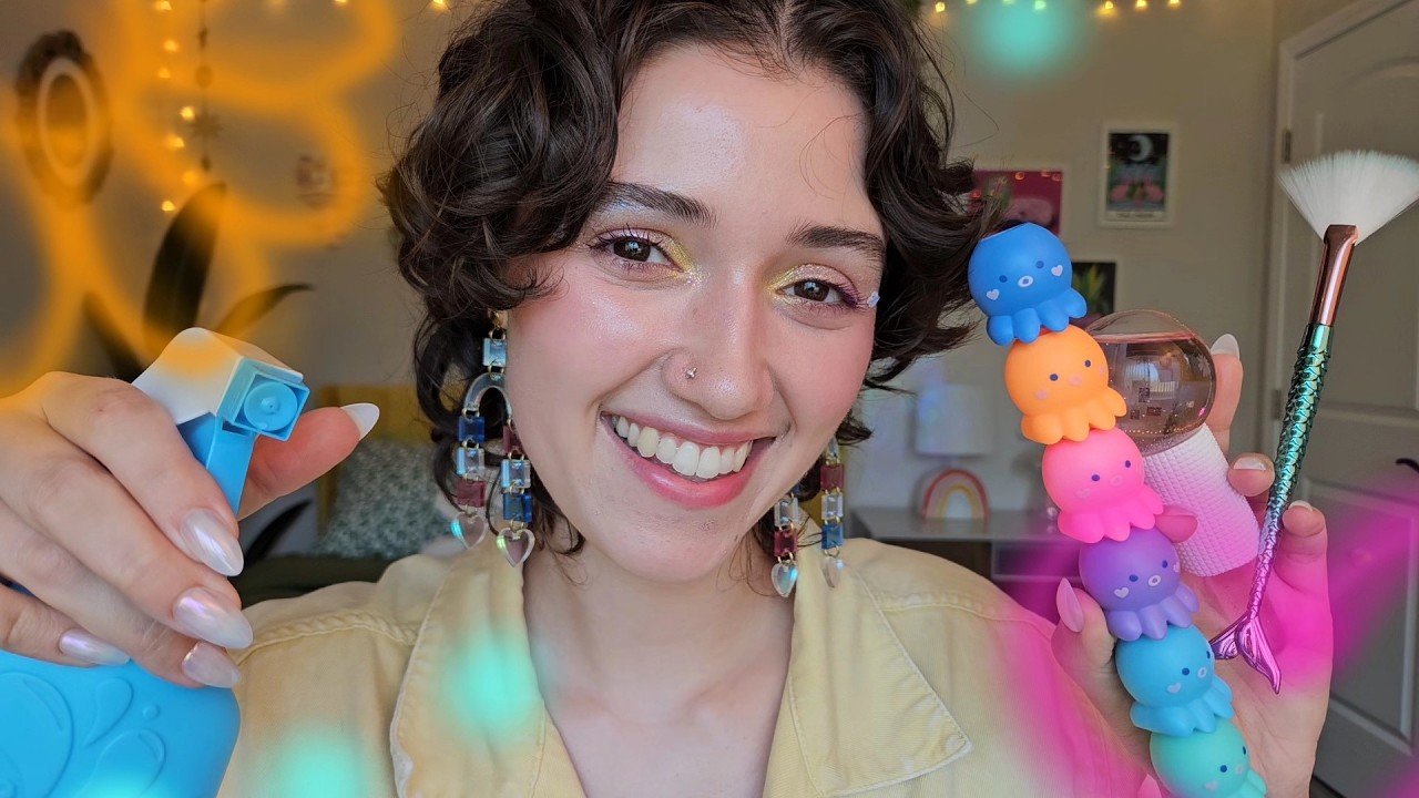 Drawing on your face until you fall asleep 🎨 (coloring visuals, layered sounds, asmr for sleep)