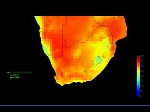 Monthly maximum temperatures for South-Africa