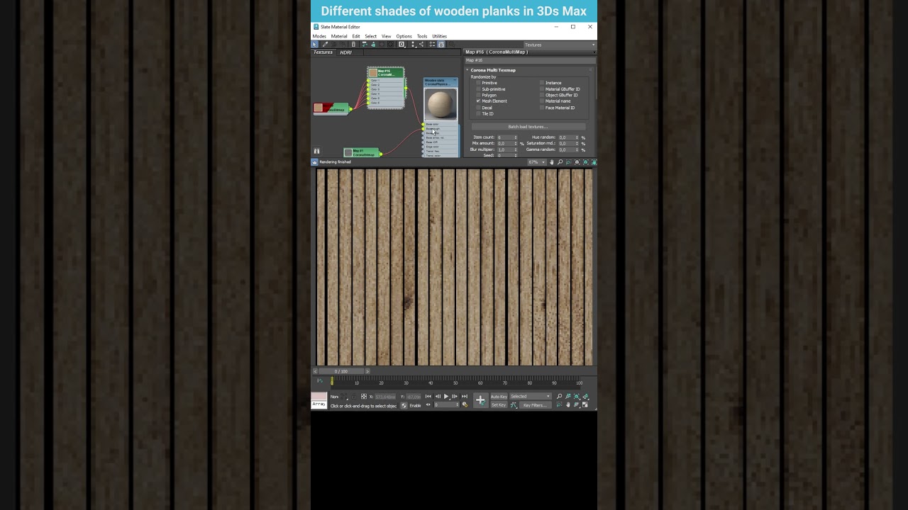 Creating Wooden Planks with Varied Shades Using Corona Multi Map | 3ds Max Tutorial #shorts #3dsmax