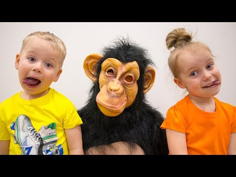 MONKEY GOES to Gaby and Alex | Funny video about Monkey and More