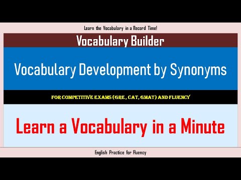 English Vocabulary Development by Synonyms Part 3, Vocabulary for Competitive Exams