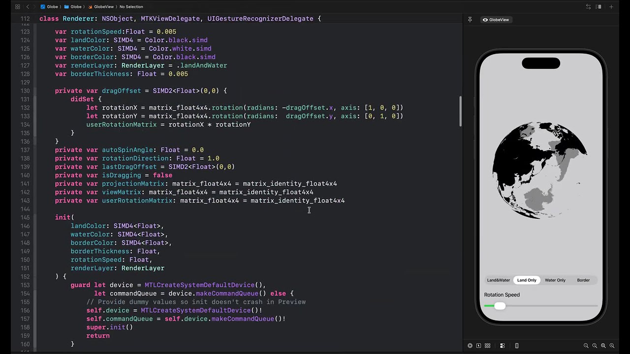 3D Interactive Globe with Metal and SwiftUI