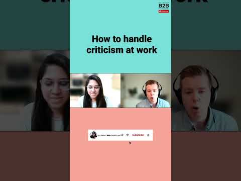 How to handle criticism at work in the right way