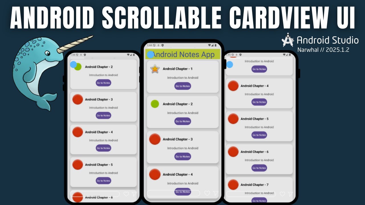 Build a Notes App in Android Studio | Modern Scrollable UI with CardView (Java + XML)