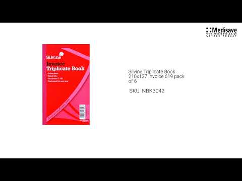 Silvine Triplicate Book 210x127 Invoice 619 pack of 6 NBK3042