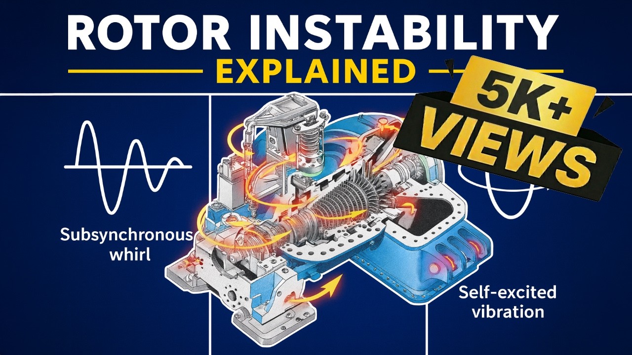 🚀Rotor Instability Explained /Subsynchronous Whirl &Self-Excited Vibration in Turbomachinery(Part76)