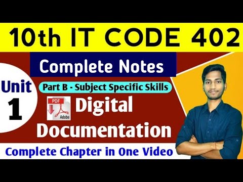 Digital Documentation Video Lecture - Class 10