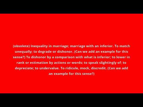 what is the meaning of disparage