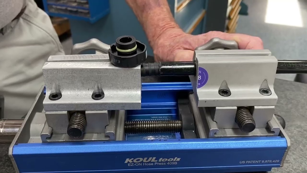 Install Voss fuel line fittings with the EZ-ON Hose Press