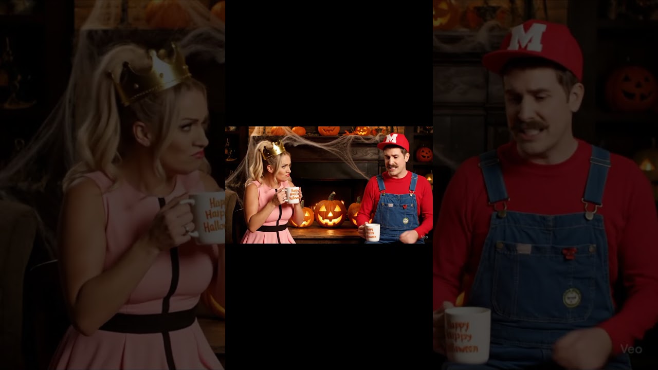 Peach’s first pumpkin-spice latte… and it did NOT go as planned! #PumpkinSpiceMeltdown #CosplayHumor