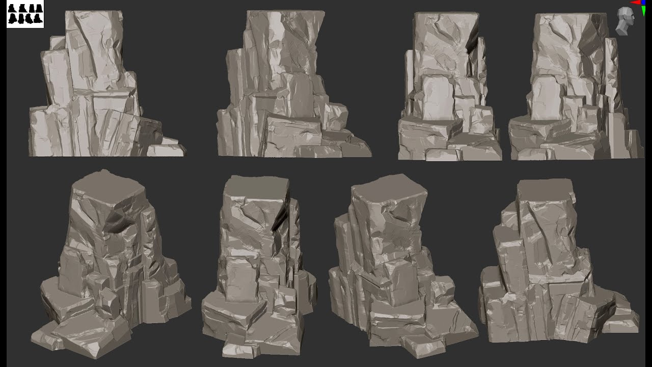 Sculpting Miniature Rocks for 3d Printing - Rock 10