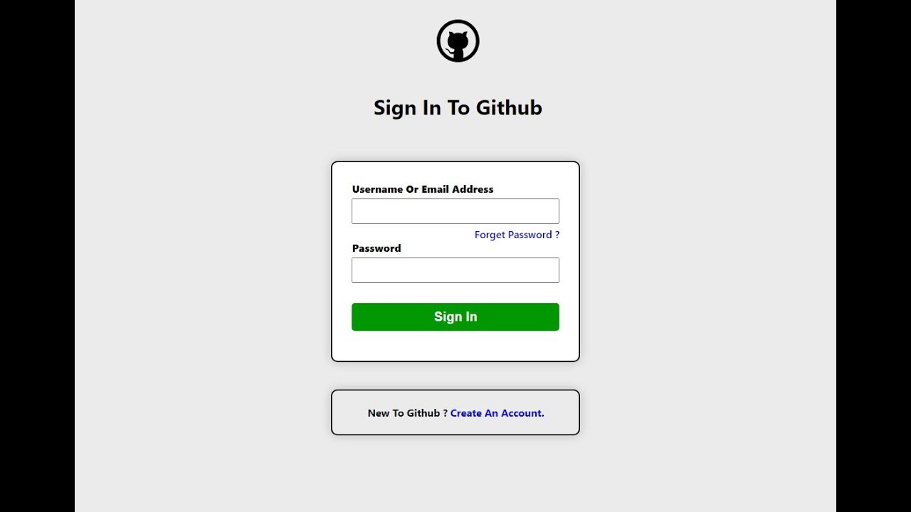 Github Login Form | HTML & CSS Login Page Project