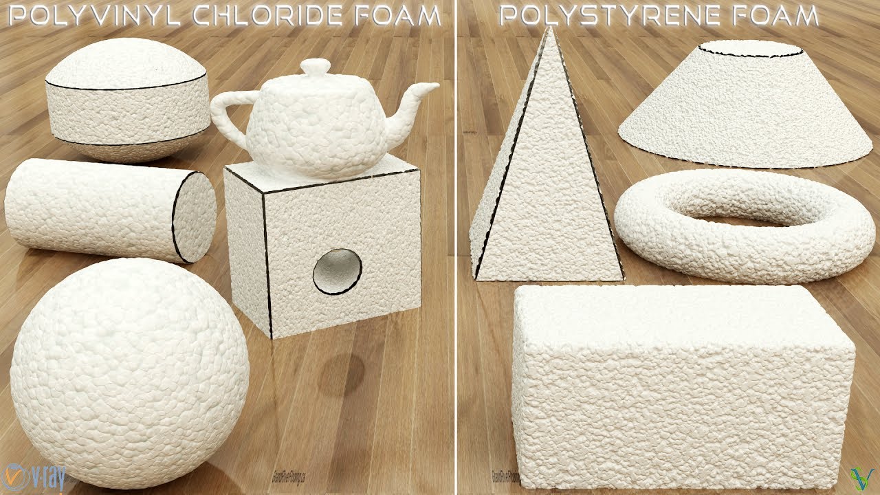Polystyrene & Polyvinyl Chloride Foam V-Ray Material Tutorial
