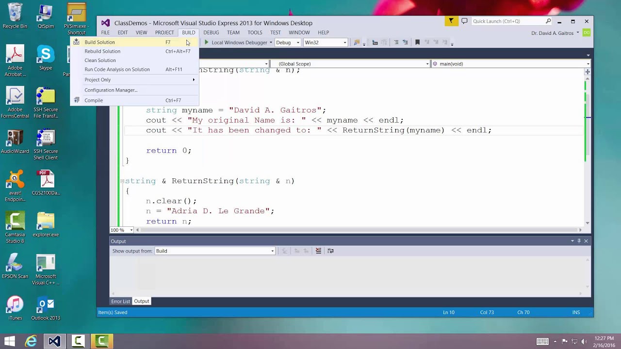 Function that Returns a String Type