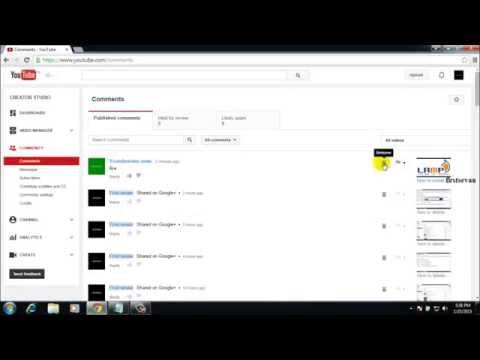 How to delete comments on youtube