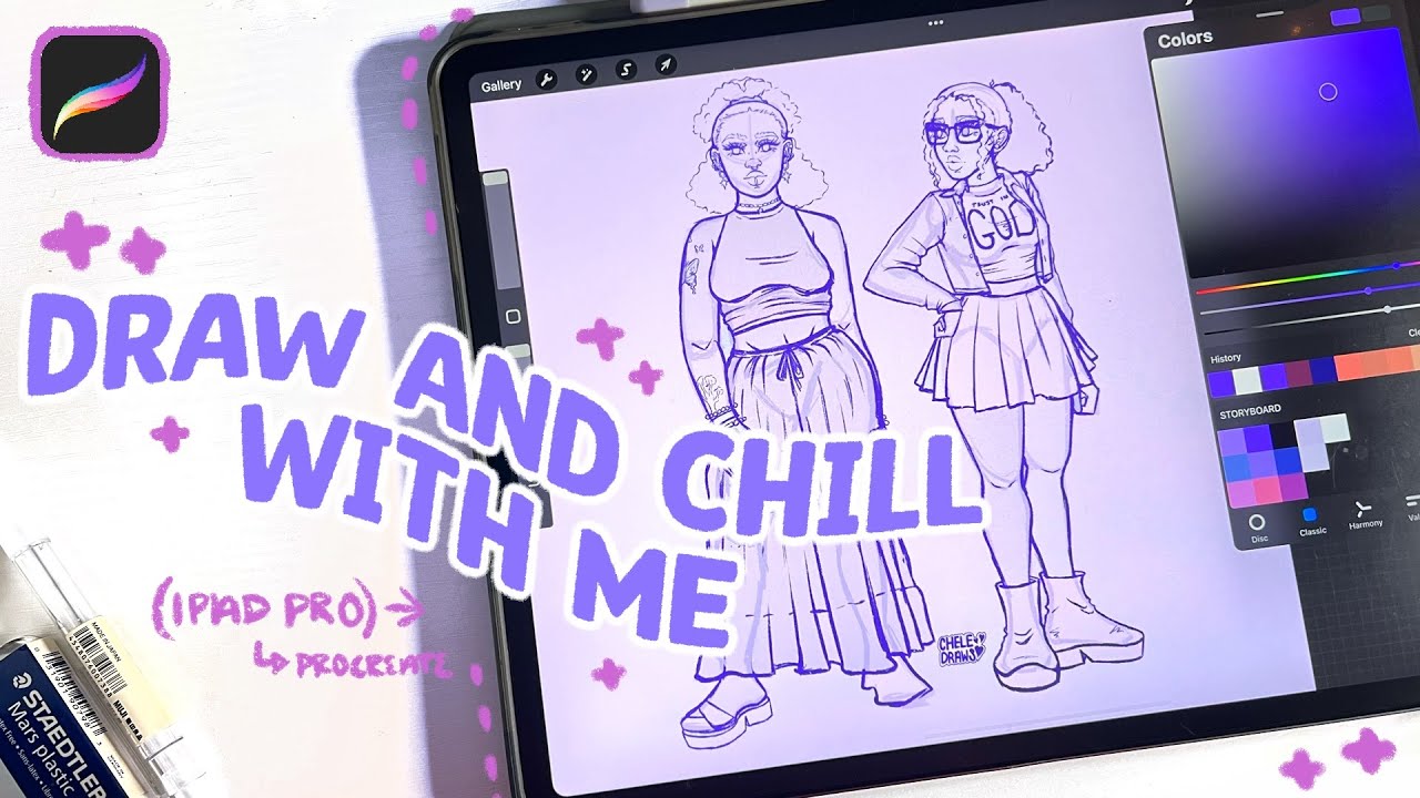 Character Design and chill with me LIVESTREAM !💕✨ procreate on iPad pro
