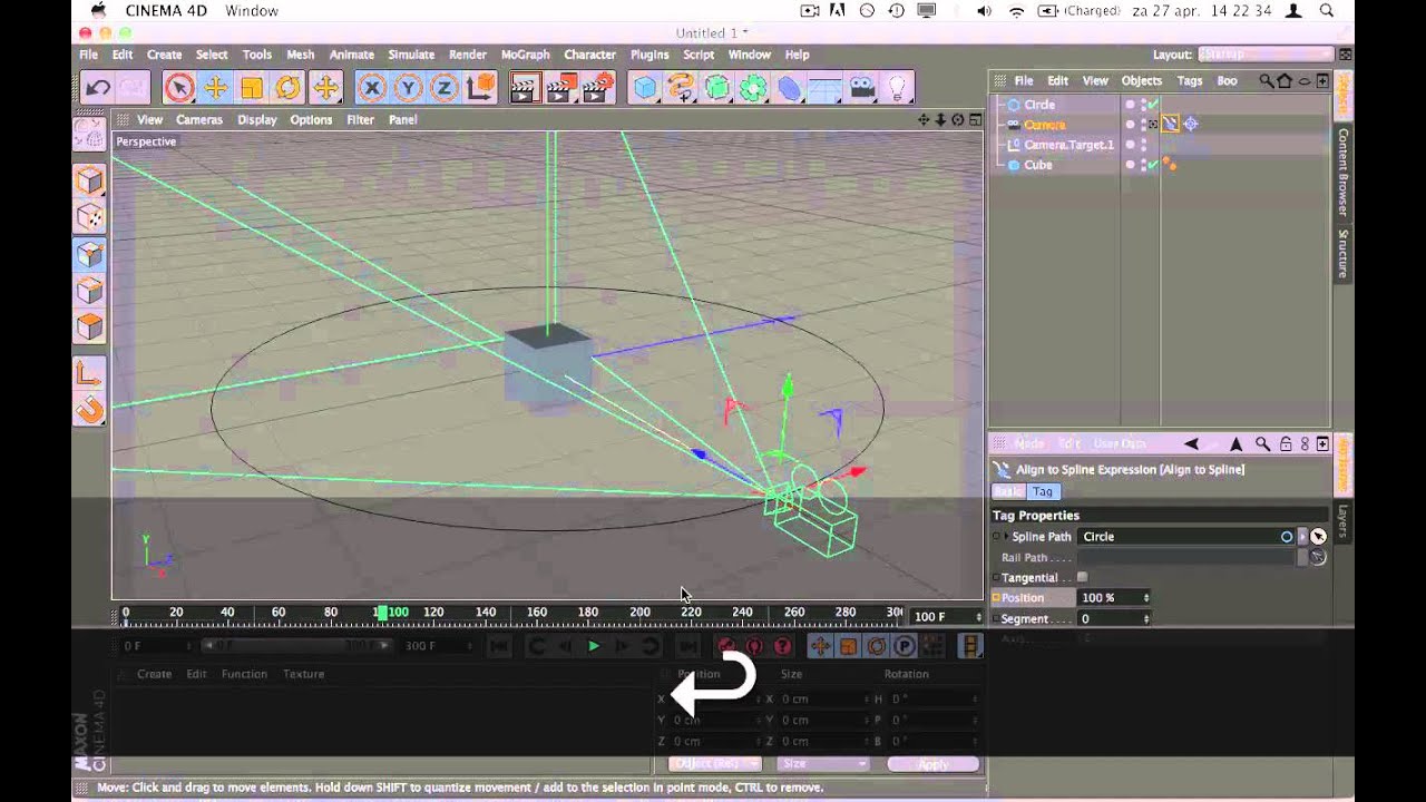 C4D Tutorial - Aligning a Camera to a Spline!