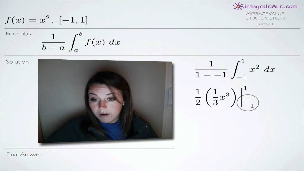 Average Value of a Function Example 1 (KristaKingMath)