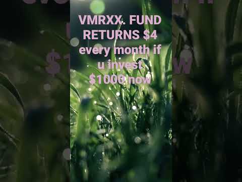 VMRXX. FUND RETURNS $4 every month if u invest $1000 now