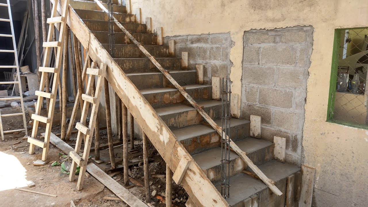 Como hacer una escalera de concreto paso a paso / concrete staircase