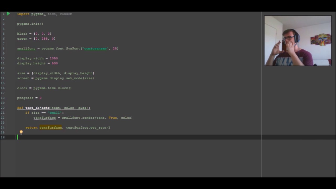Creating a simple graphical progress/loading bar - pygame python - part 1