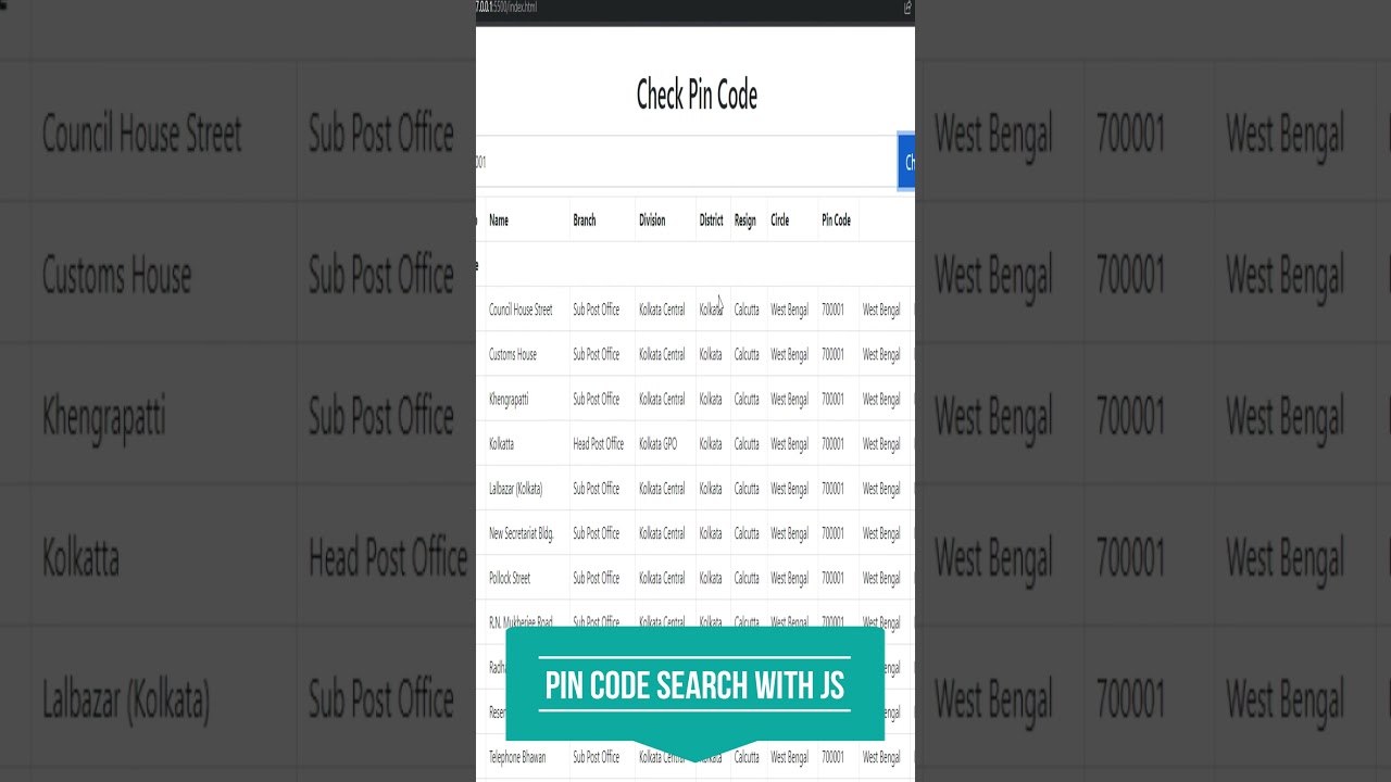 Search states using zip codes using JavaScript