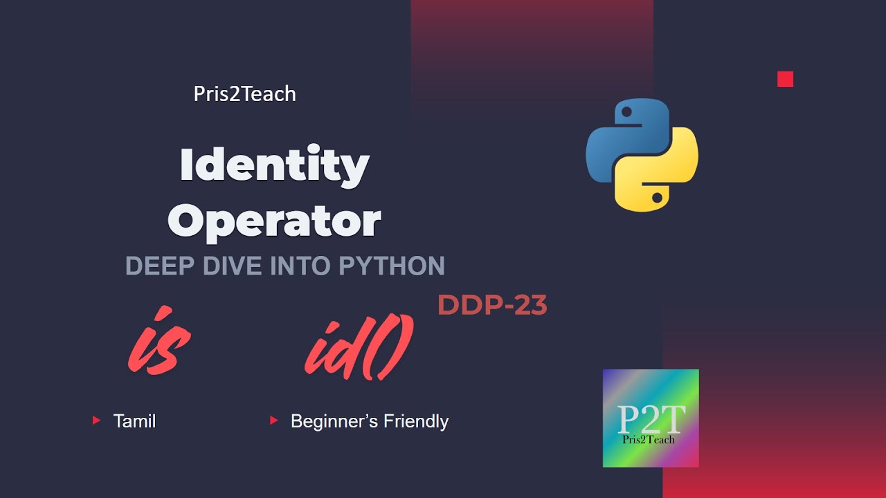 Understanding Python Identity Operator (is) and id() Function | Python Tutorial for Beginners