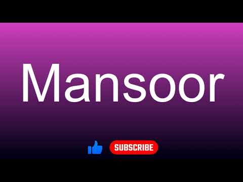 How to correctly pronounce - Mansoor