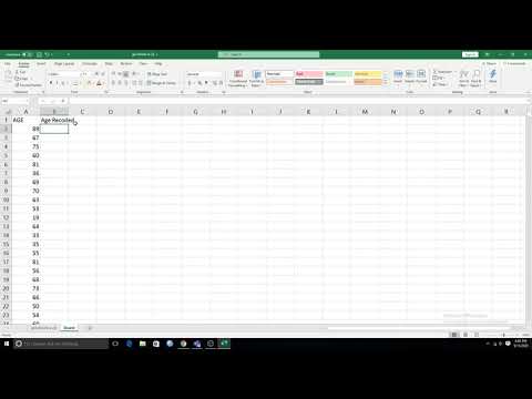 How to recode variable in Excel