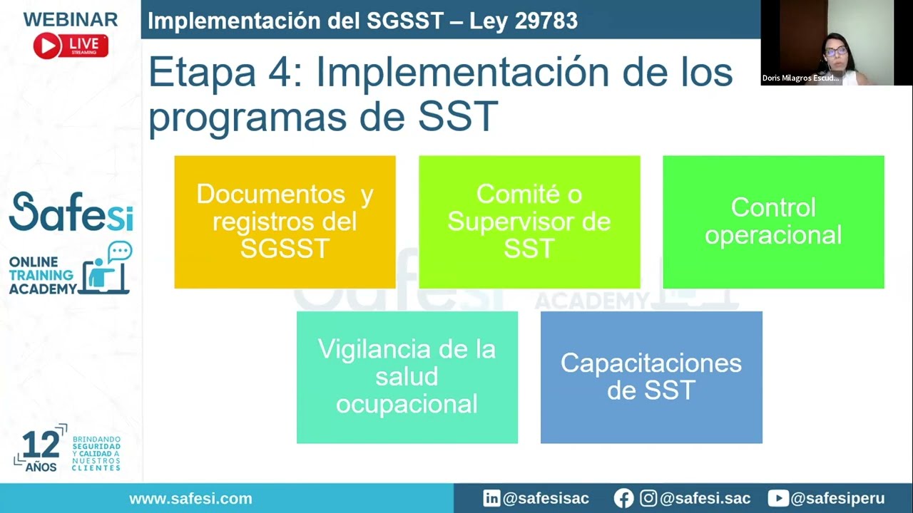 Webinar: Implementación del SGSST, Ley 29783 - Perú