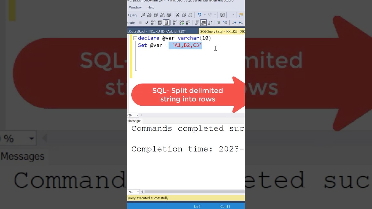 SQL Tricks | Convert Delimited String Into Rows | SPLIT_STRING  #sqltips