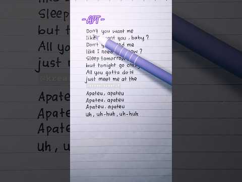 APT – Sweet & Catchy Lyrics for Learning English 🏠🎶 | ROSE & Bruno Mars Collab!