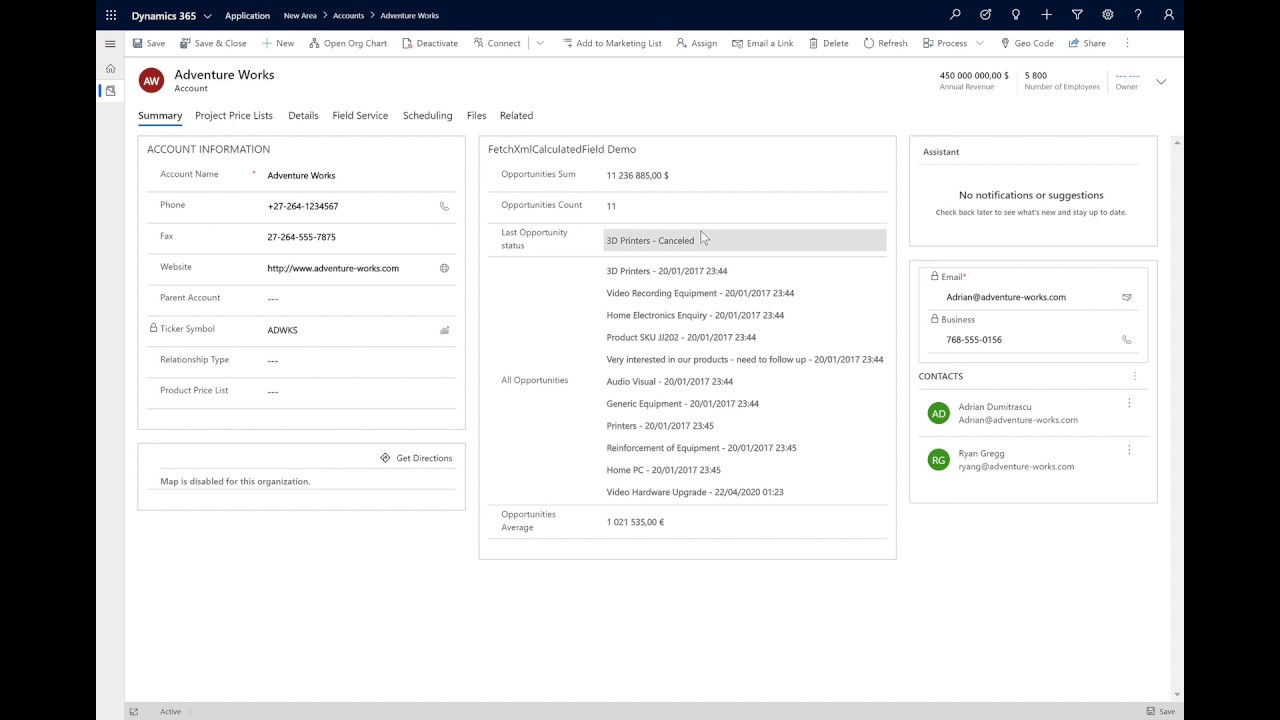 Create a fetchXML based calculated field in Dynamics CRM