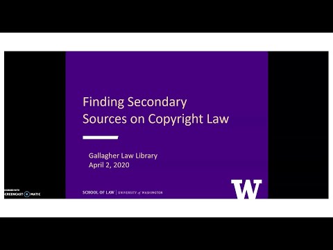 Finding Secondary Sources on Copyright Law