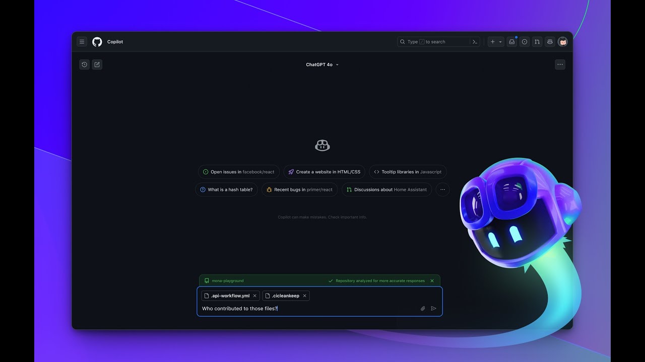 Use Copilot Chat on GitHub.com (Enterprise feature)