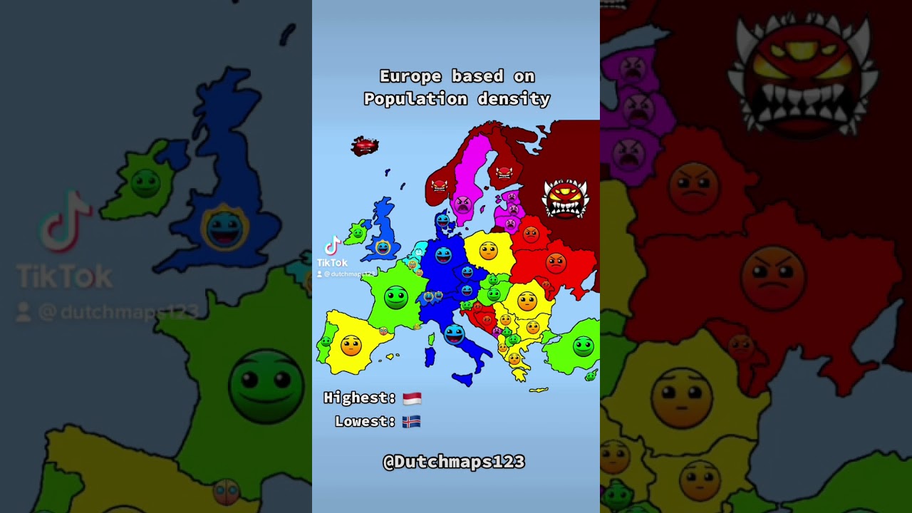 Europe based on population density #geography #map #country