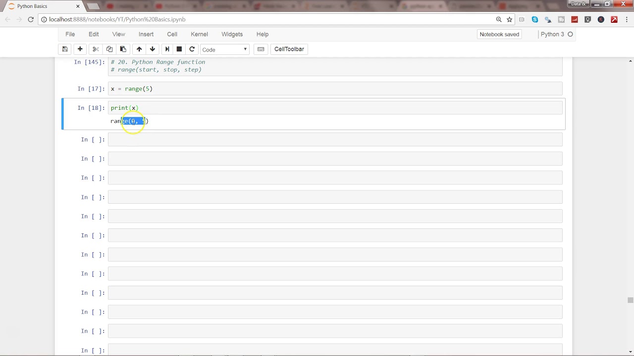 Python 3 Programming Tutorial | Python Range Function to Create a range of values