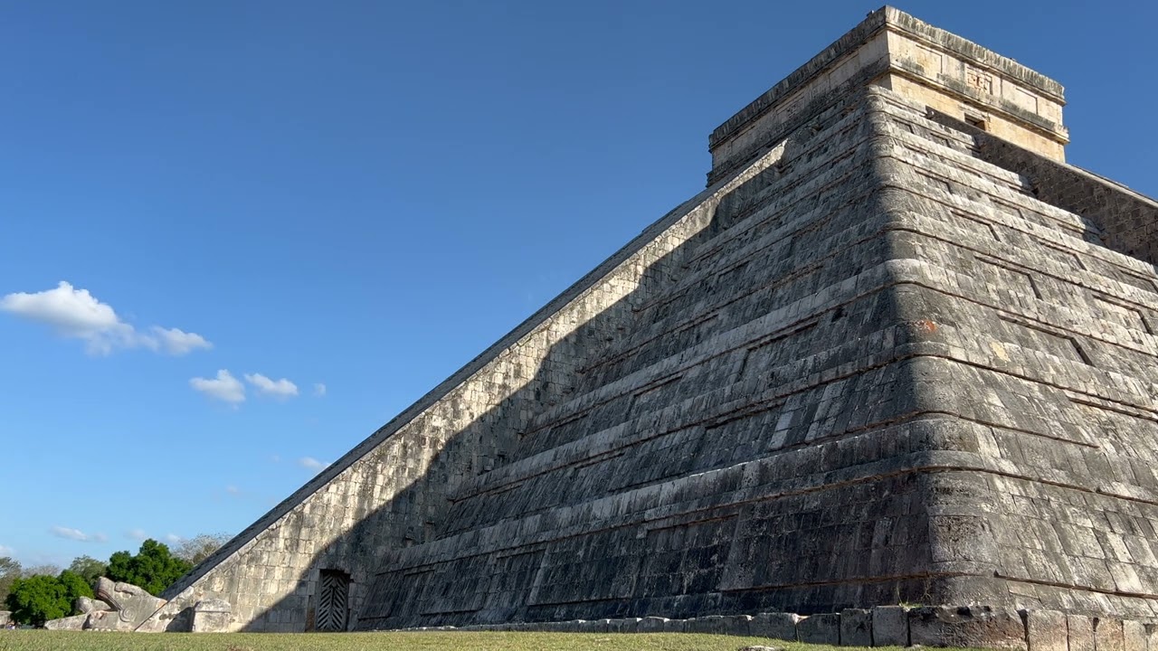 Kukulkan  Temple's Decent Equinox Light Effect at Chichen Itza Mayan Ruins