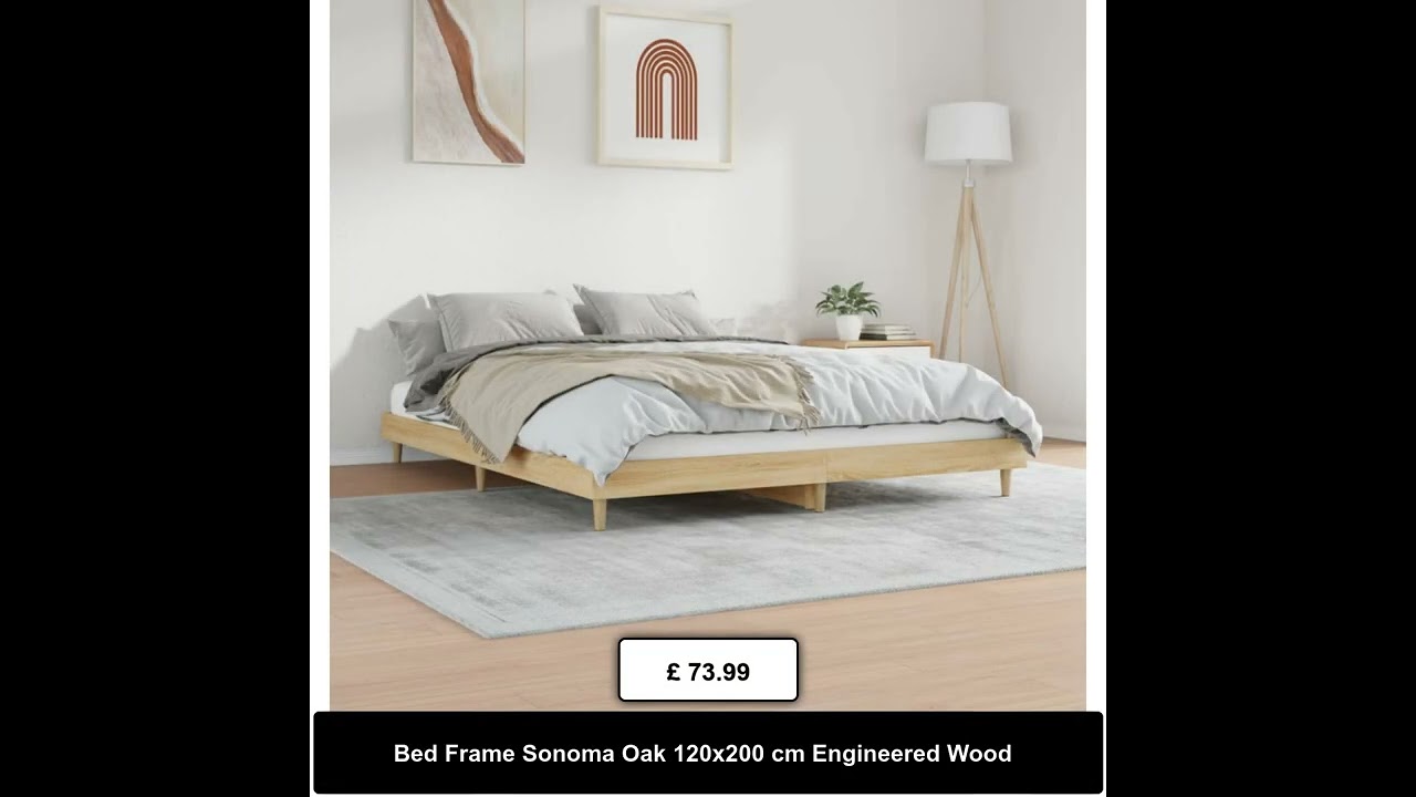 Bed Frame Sonoma Oak 120x200 cm Engineered Wood