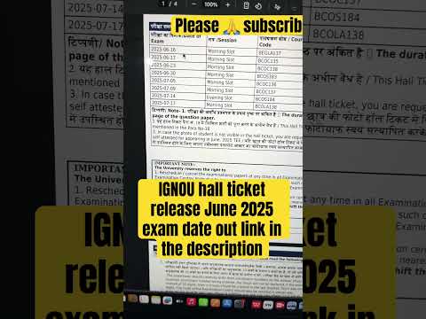 IGNOU HALL TICKET RELEASE JUNE 2025 EXAM | HOW TO DOWNLOAD IGNOU HALL TICKET JUNE 2025 IMP GUIDELINE
