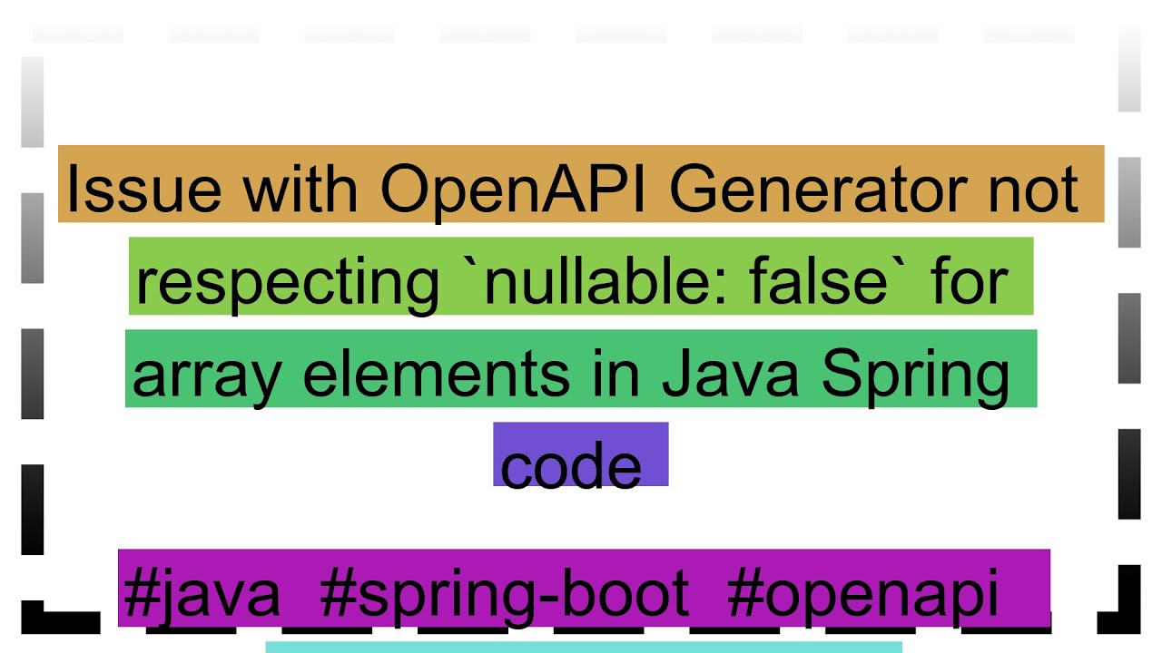 Issue with OpenAPI Generator not respecting `nullable: false` for array elements in Java Spring cod