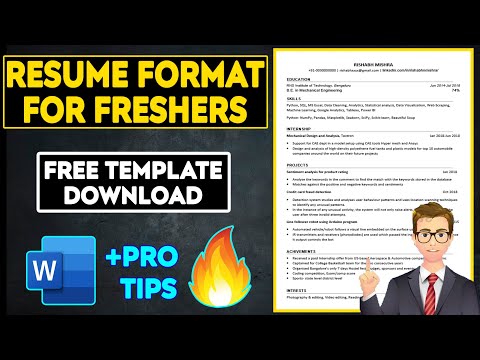 Resume Format for Freshers 🔥 | Step by Step | Ms Word | Best Template for Fresher