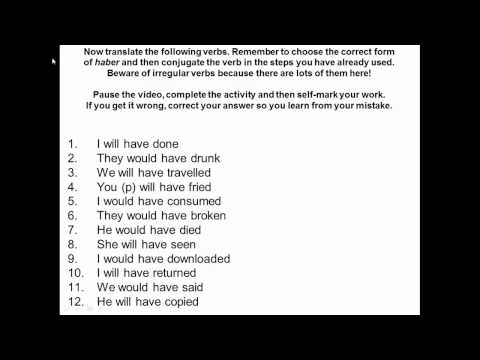 Spanish verbs - future perfect and conditional perfect tense (Professor Gold Star)