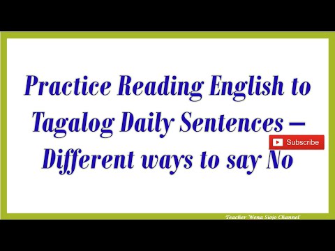 Practice Reading English to Tagalog Daily Sentences – Different Ways to Say No