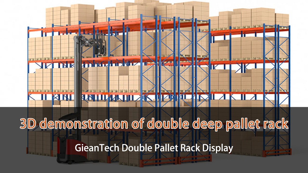 3D demonstration of double deep pallet rack