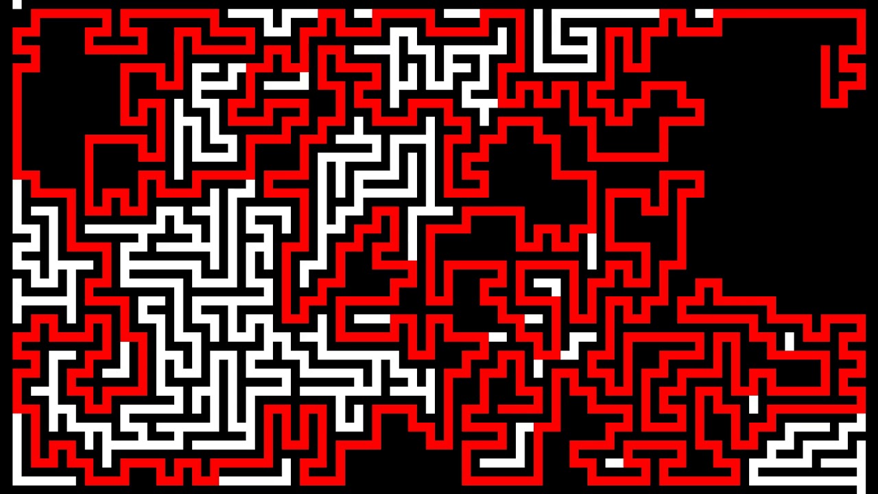 Maze generation with recursive backtracking algorithm